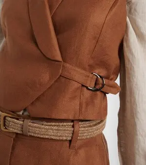 Brunello Cucinelli Monili Linen Vest - Brown
