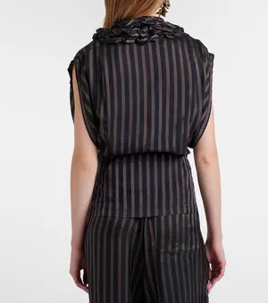 Dries Van Noten Ruffled Striped Top