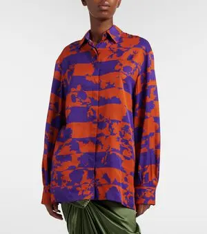 Dries Van Noten Printed Satin Shirt