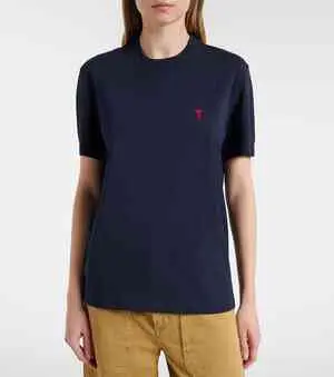 AMI Paris De Cœur Cotton Jersey T-shirt - Blue