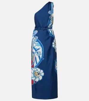 La DoubleJ Roy Printed One-shoulder Maxi Dress - Blue