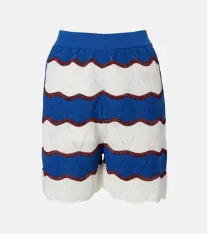 La DoubleJ Hang Ten Cotton-blend Shorts - Blue