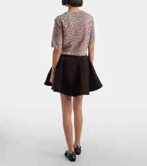 GANNI Wool And Cashmere-blend Miniskirt - Black