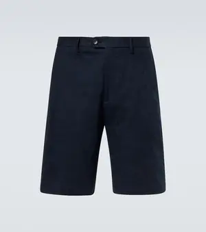 Etro Cotton-blend Bermuda Shorts - Blue