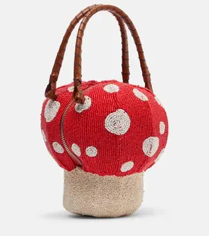 Staud Mini Beaded Top-handle Bag - Red