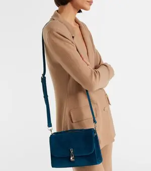 Gabriela Hearst Leonora Small Suede Crossbody Bag - Blue