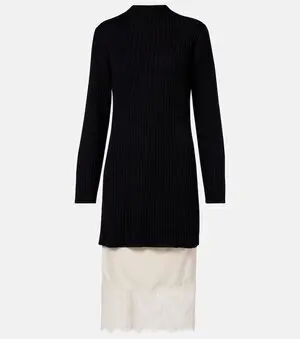 Staud Willow Wool-blend Sweater Dress - Black