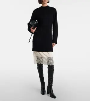 Staud Wool-blend Sweater Dress - Black