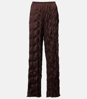 Staud Nami Plissé Wide-leg Pants