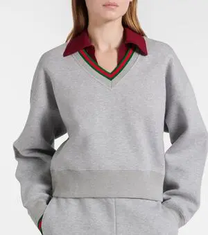 Gucci Web Stripe Cotton-blend Jersey Sweatshirt