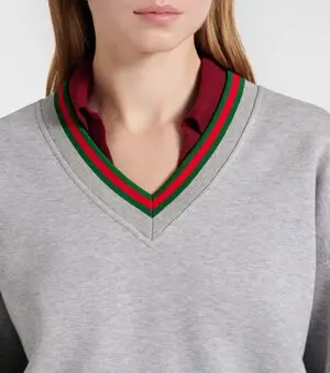 Gucci Web Stripe Cotton-blend Jersey Sweatshirt