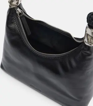 Staud Cuff Leather Shoulder Bag - Black