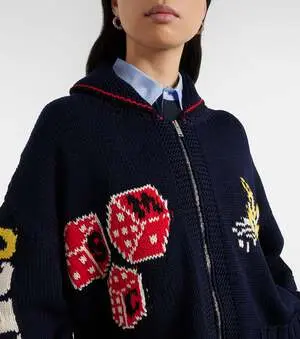 Stella McCartney Intarsia Cotton Zip-up Cardigan