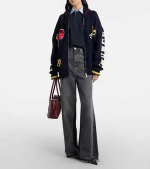 Stella McCartney Intarsia Cotton Zip-up Cardigan