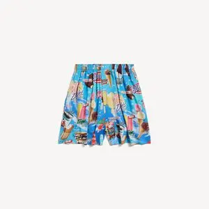 Balenciaga Printed Pyjama Shorts - Blue