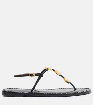 AMANU Nairobi Leather Thong Sandals - Black