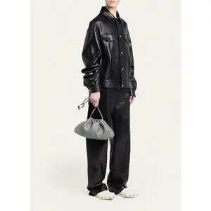 Bottega Veneta Leather Drawstring Shoulder Bag - Basalt