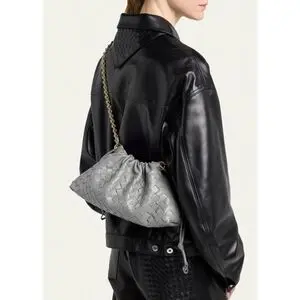 Bottega Veneta Leather Drawstring Shoulder Bag - Basalt