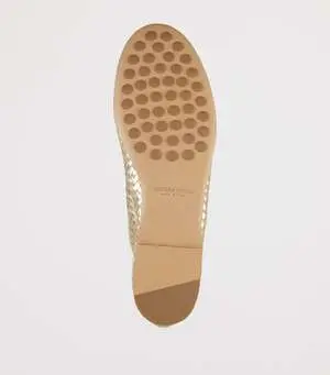 Bottega Veneta Metallic Woven Ballet Flats - Grey