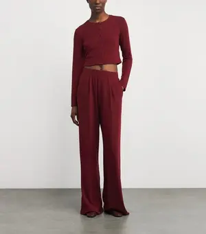 LESET Jersey Lauren Ii Cropped Cardigan - Red