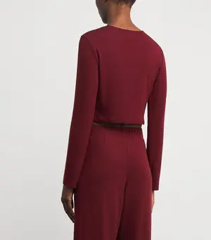 LESET Jersey Lauren Ii Cropped Cardigan - Red