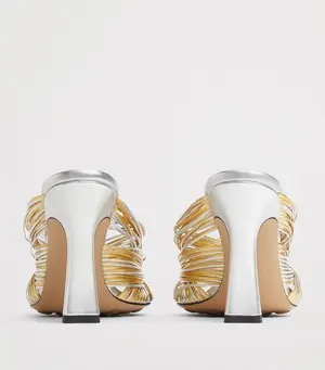 Bottega Veneta Leather Rana Tubular Mules 90