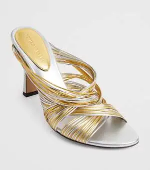 Bottega Veneta Leather Rana Tubular Mules 90