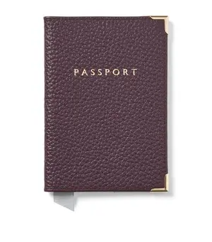 ASPINAL OF LONDON Leather Passport Cover - Purple