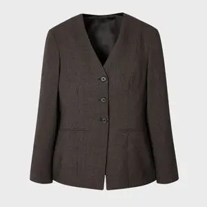 Paul Smith Houndstooth Collarless Tailored Blazer