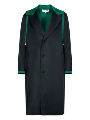 Loewe Wool And Cashmere Blend Hooded Coat