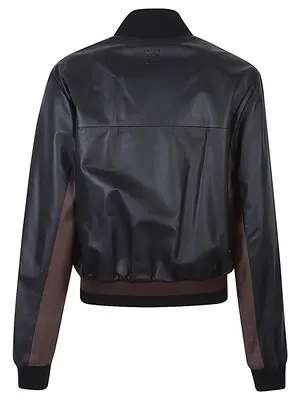 Loewe Leather Cropped Jacket - Black