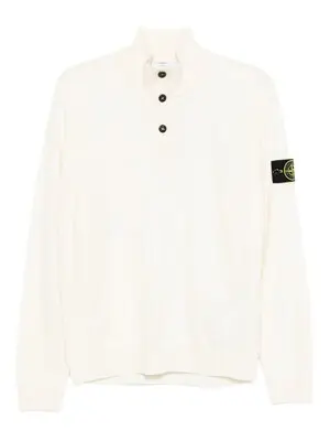 Stone Island High-neck Sweater With Button Closure