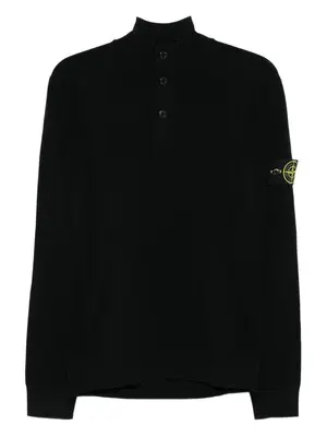 Stone Island High-neck Sweater With Button Closure