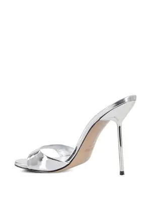 Paris Texas Lidia Leather Mules - Silver