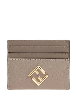 Fendi Baguette Leather Card Case - Grey