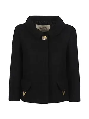 Valentino Garavani Vlogo Signature Wool Jacket - Black