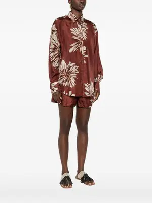 Brunello Cucinelli Printed Silk Shirt - Red