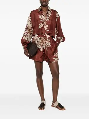 Brunello Cucinelli Printed Silk Shirt - Red