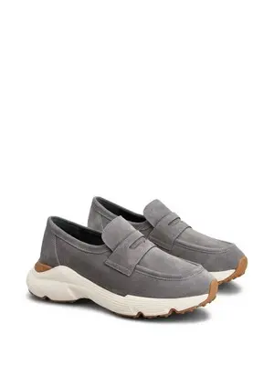 TOD'S Suede Leather Loafers - Grey