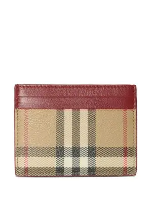 Burberry Check Cit Card Case - Red
