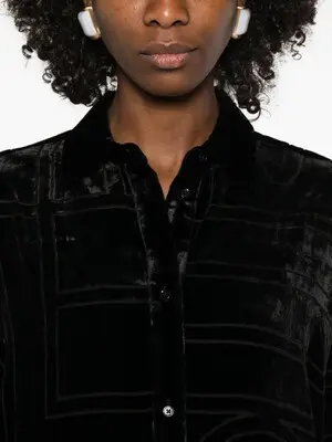 TOTEME Monogram Pajama Shirt - Black