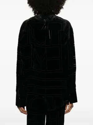TOTEME Monogram Pajama Shirt - Black