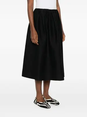 TOTEME Wool Midi A-line Skirt - Black