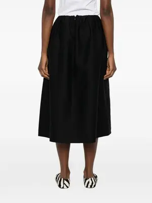 TOTEME Wool Midi A-line Skirt - Black