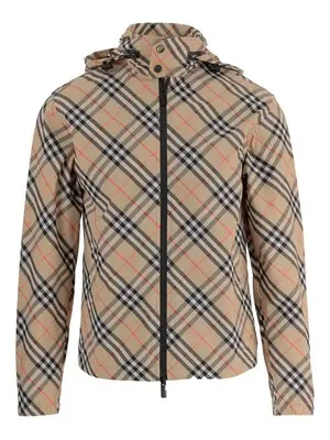 Burberry Check Blouson Jacket - Beige