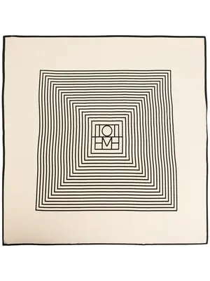 TOTEME Monogram Silk Foulard - White