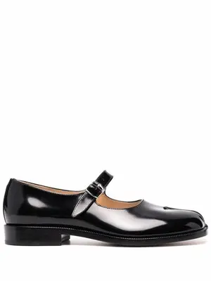 MAISON MARGIELA Tabi Leather Mary Jane Ballerinas - Black