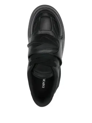 Emporio Armani Leather Sneakers - Black