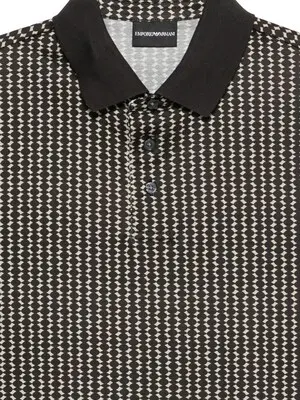 Emporio Armani Cotton Blend Polo Shirt - Black