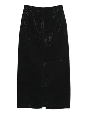Emporio Armani Studded Long Skirt - Black